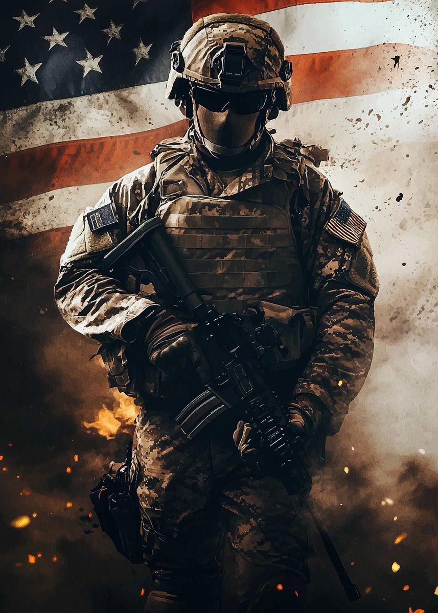 'American Soldier' Poster, picture, metal print, paint by jayde chavez ...