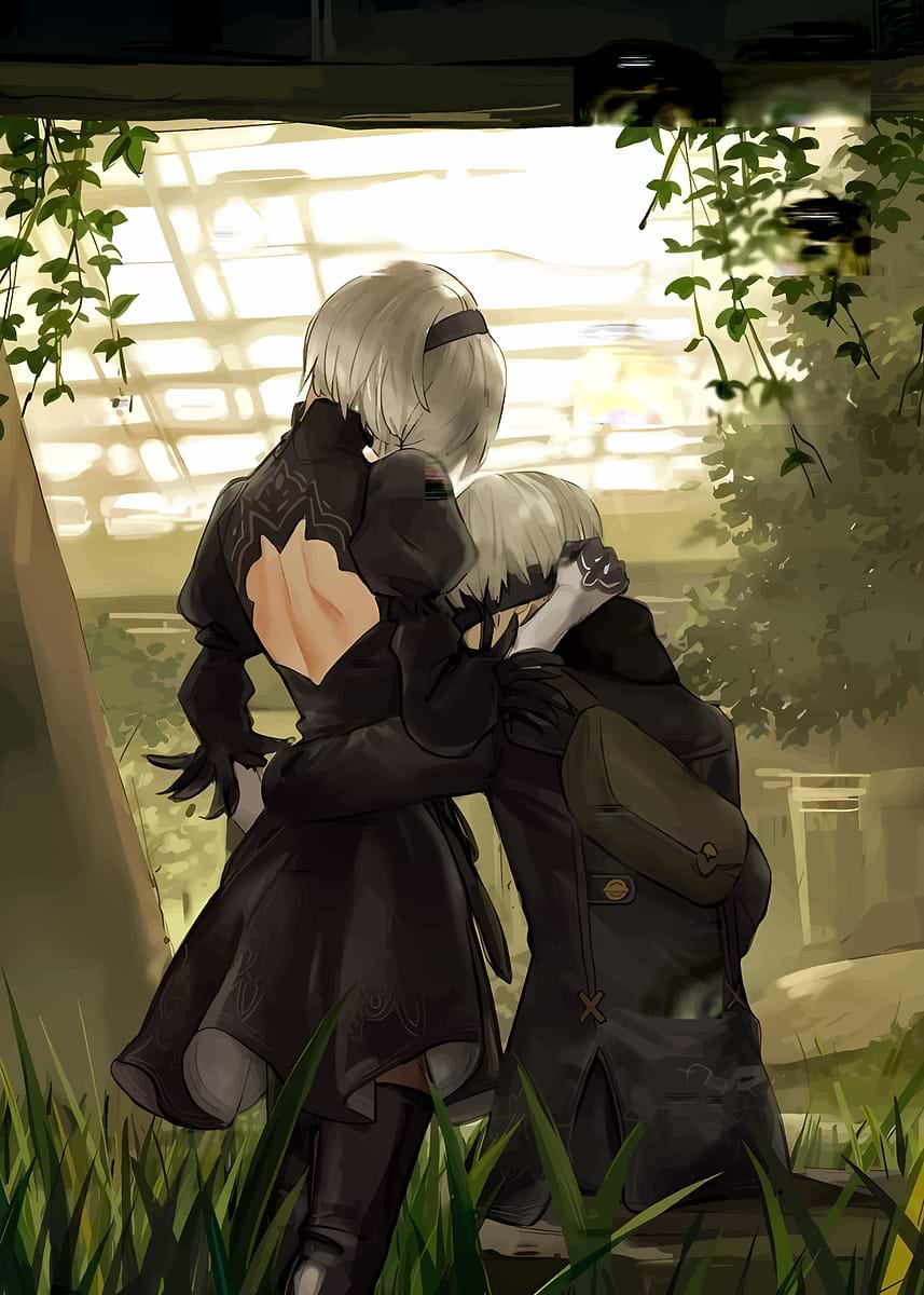 '2B and 9S Embrace' Poster, picture, metal print, paint by kenjou 20 ...