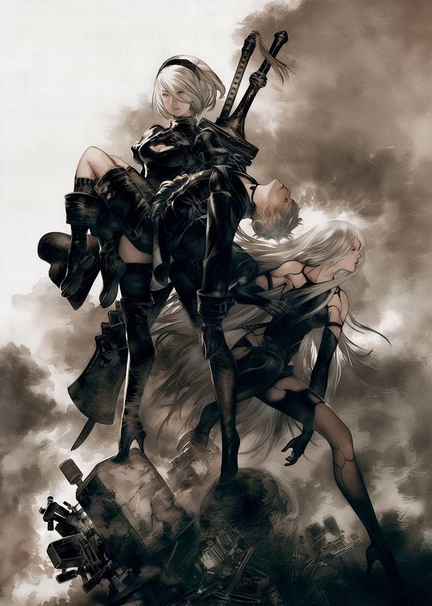 'Nier Automata 2B ' Poster, picture, metal print, paint by Mr Bom ...