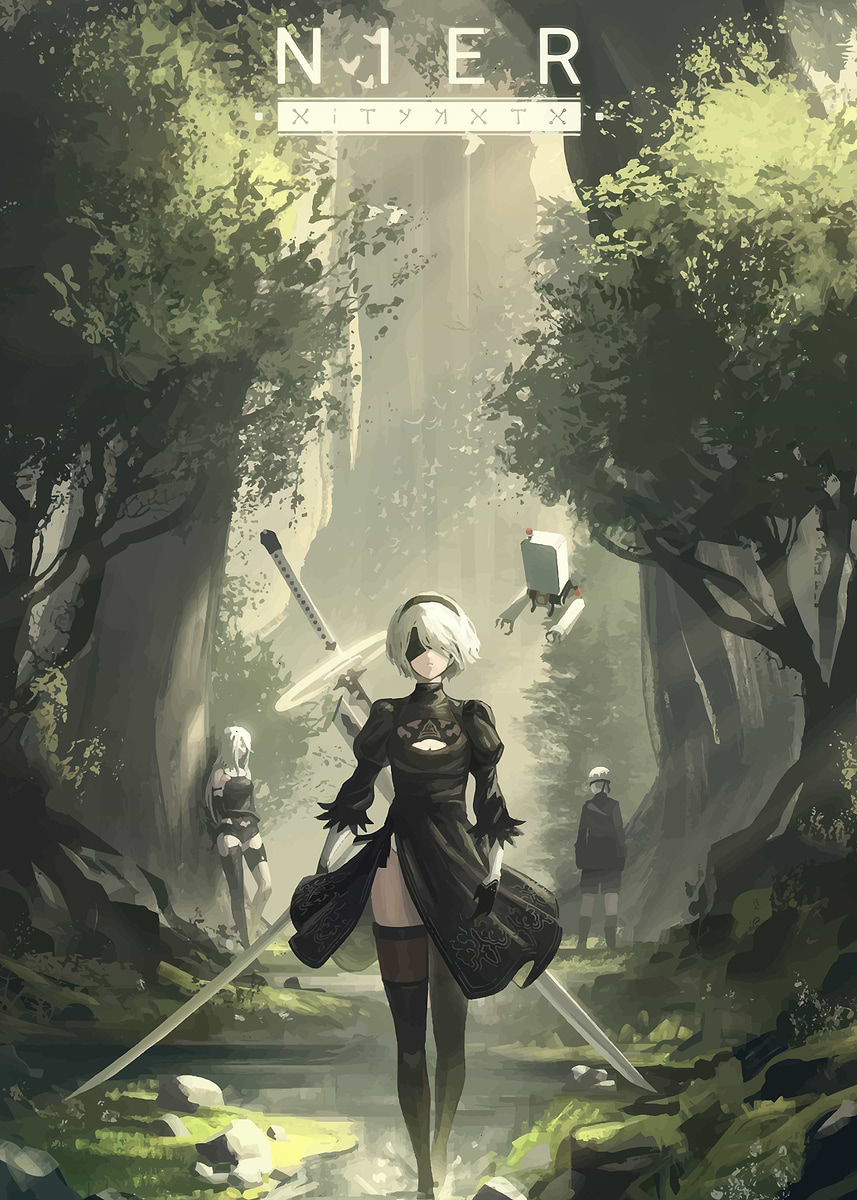 'Nier Automata Artwork' Poster, picture, metal print, paint by kudu ...