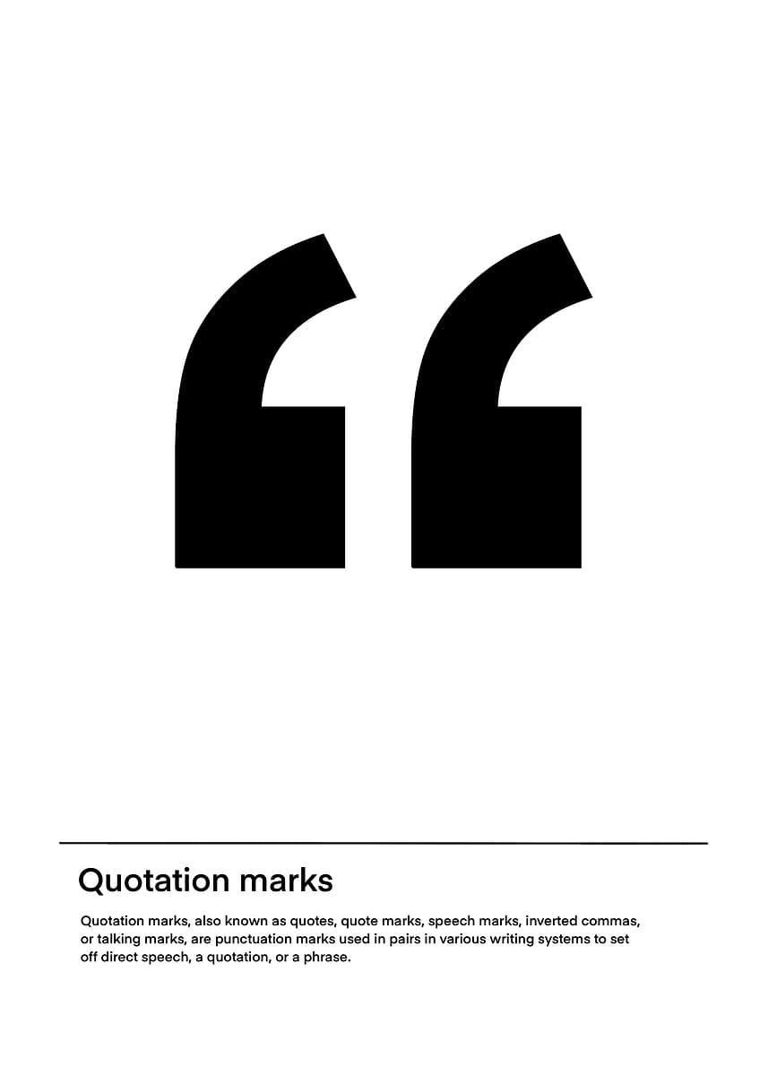 'Quotation Marks Graphic' Poster, picture, metal print, paint by Black ...