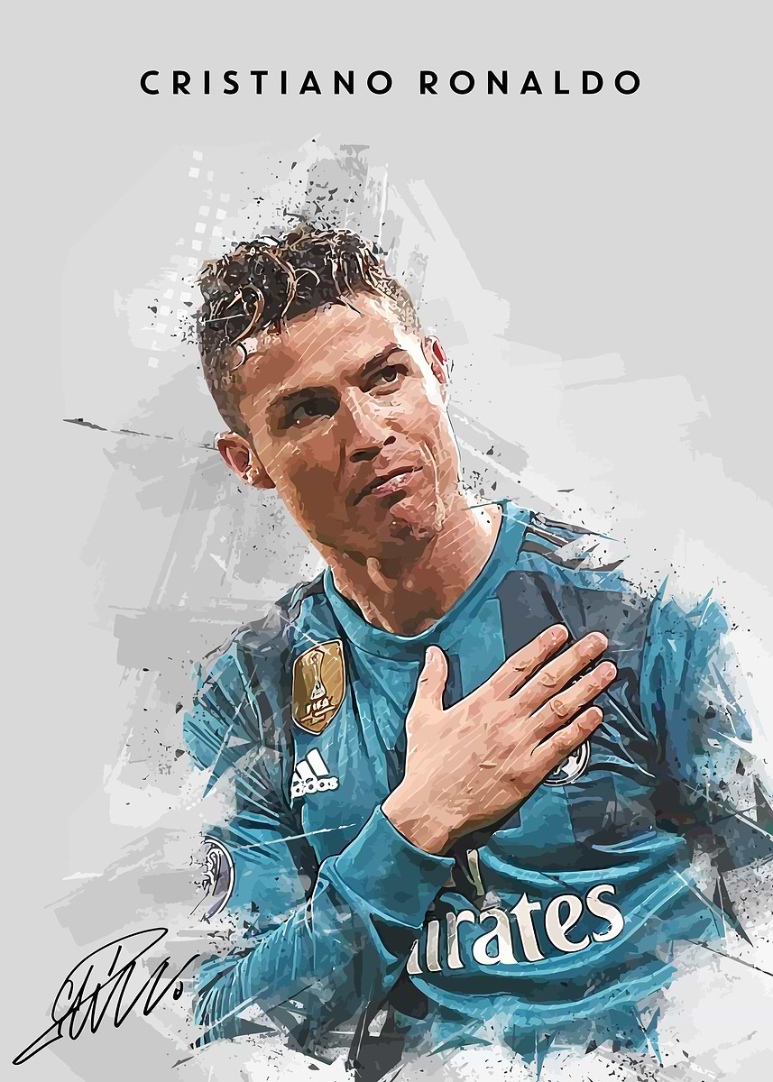 'Cristiano Ronaldo Portrait' Poster, picture, metal print, paint by Ur ...