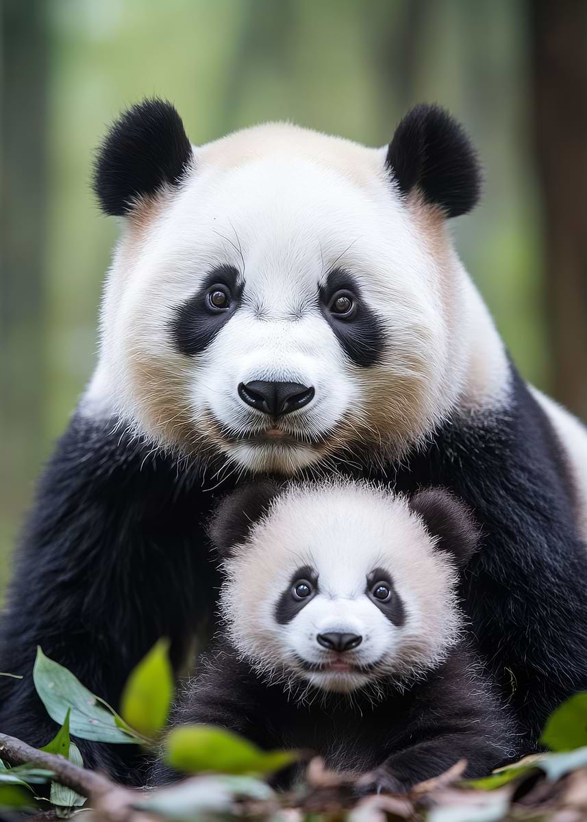 'Panda Family Portrait' Poster, picture, metal print, paint by Kai ...