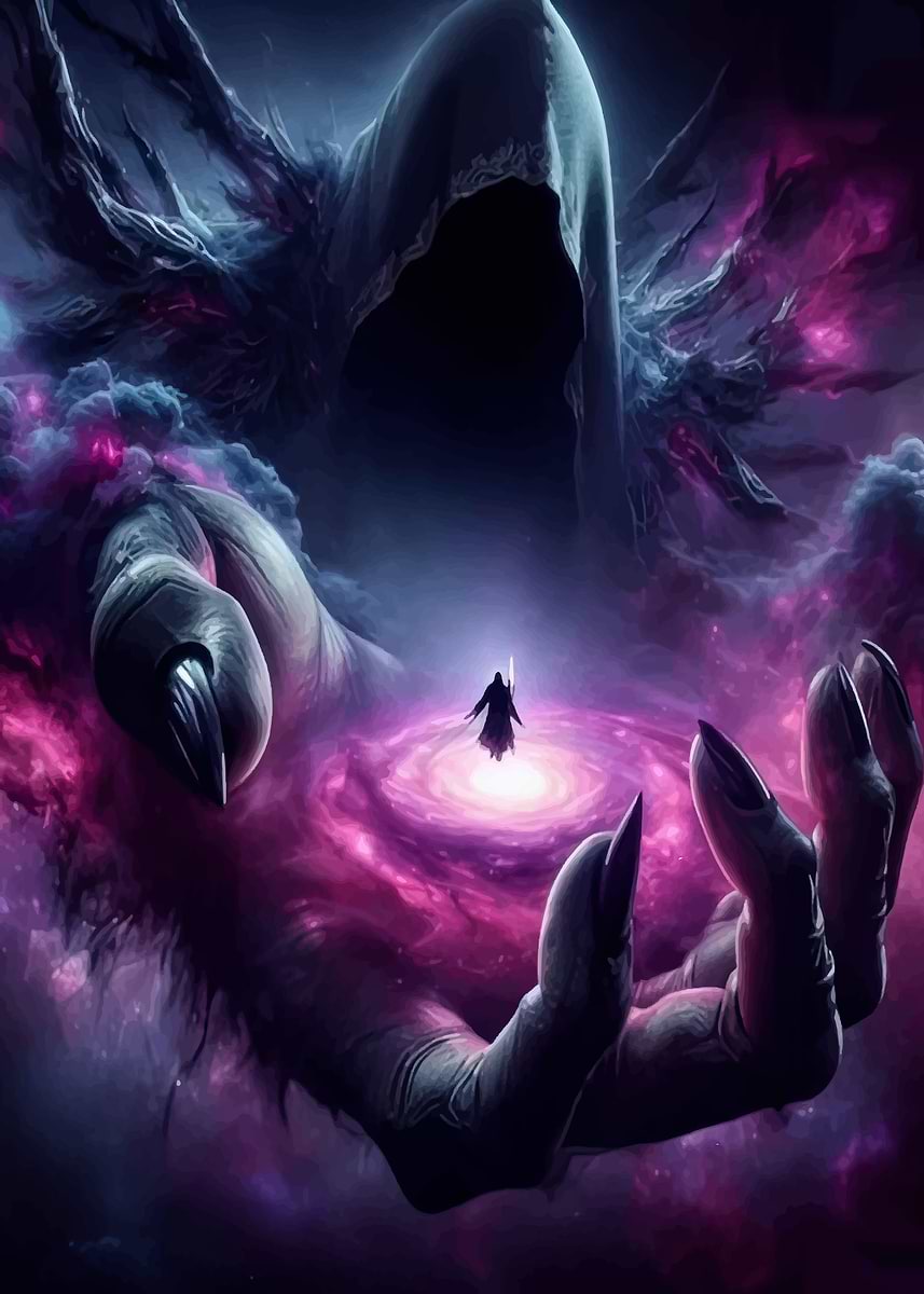 'Cosmic Hand and Figure' Poster, picture, metal print, paint by ...