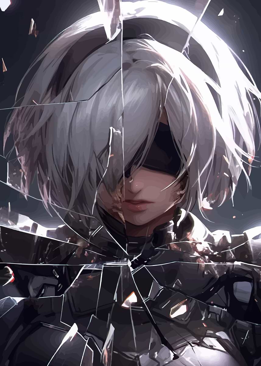 '2B Nier' Poster, picture, metal print, paint by fanyfantasy | Displate
