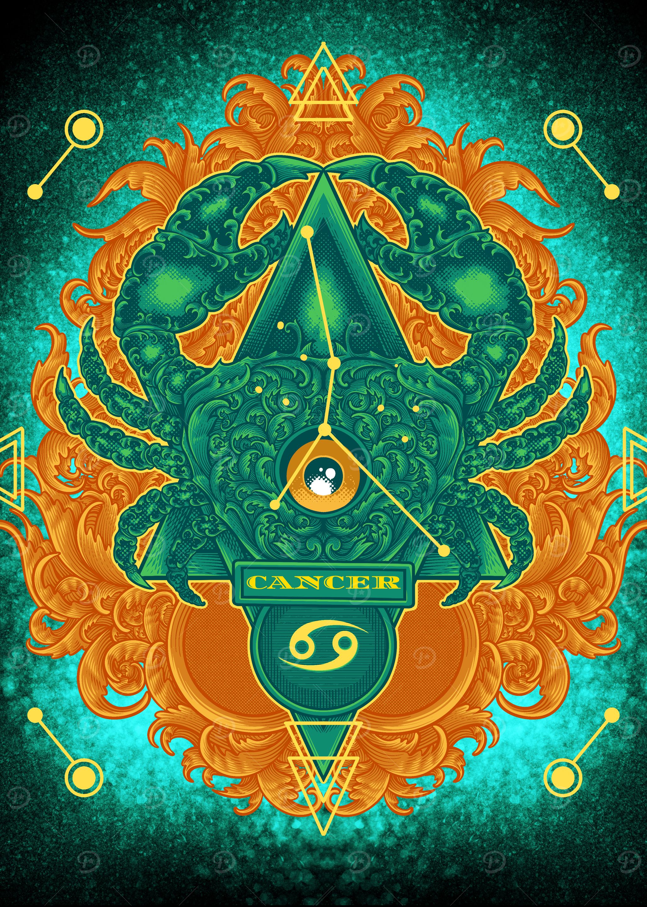 'Cancer Zodiac Sign Art' Poster, picture, metal print, paint by ROBO ...