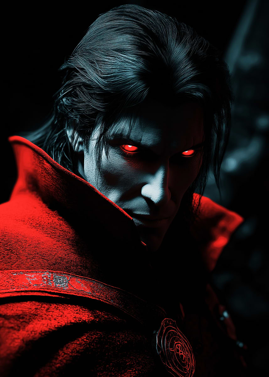 'Vampire with Red Eyes' Poster, picture, metal print, paint by ...