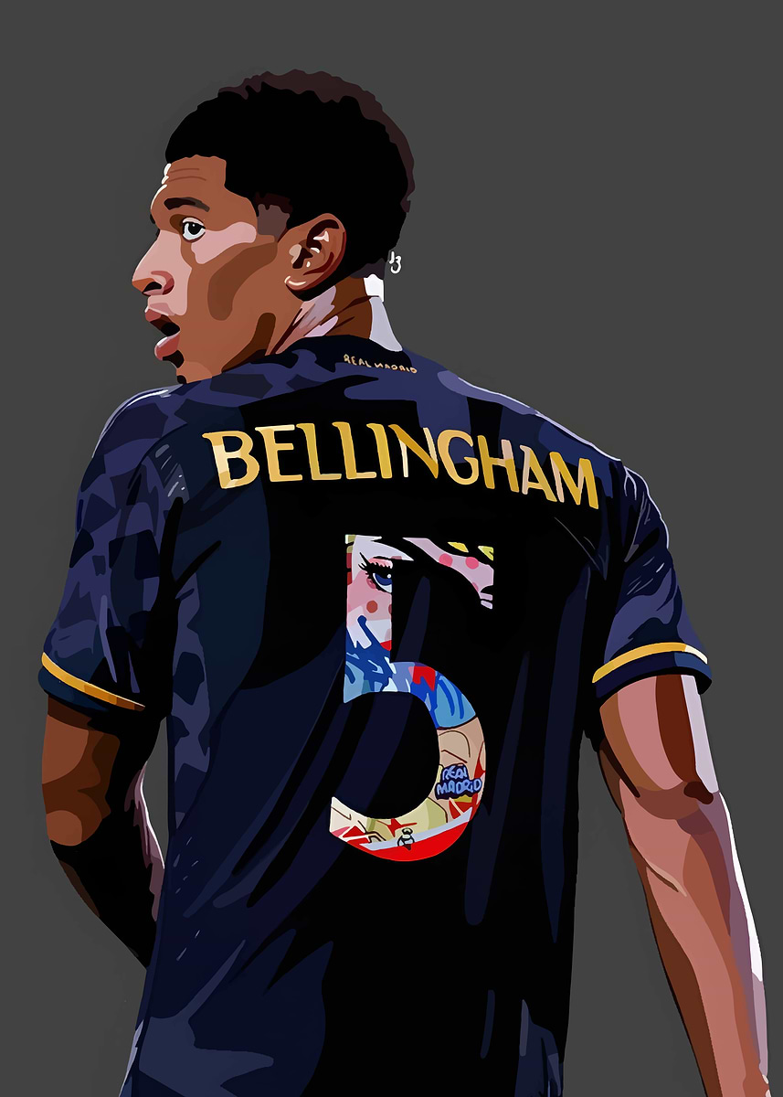 'Bellingham Soccer Jersey' Poster, picture, metal print, paint by Para ...