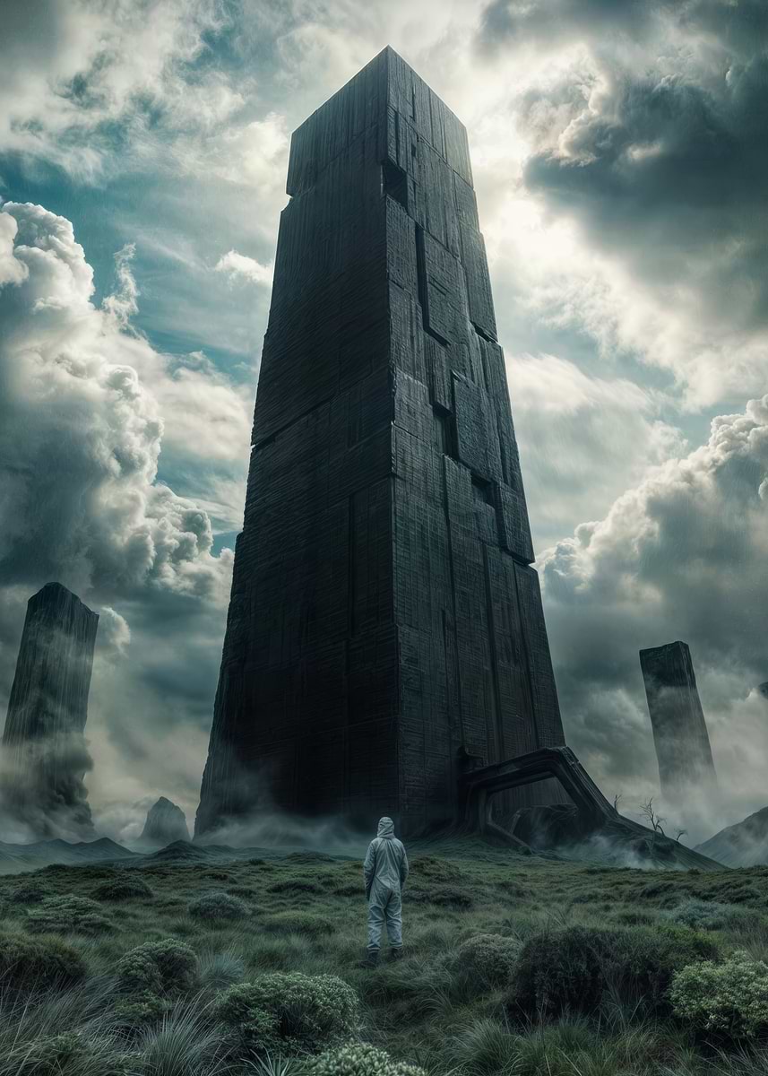 'Monolith in a Post-Apocalyptic Landscape' Poster, picture, metal print ...