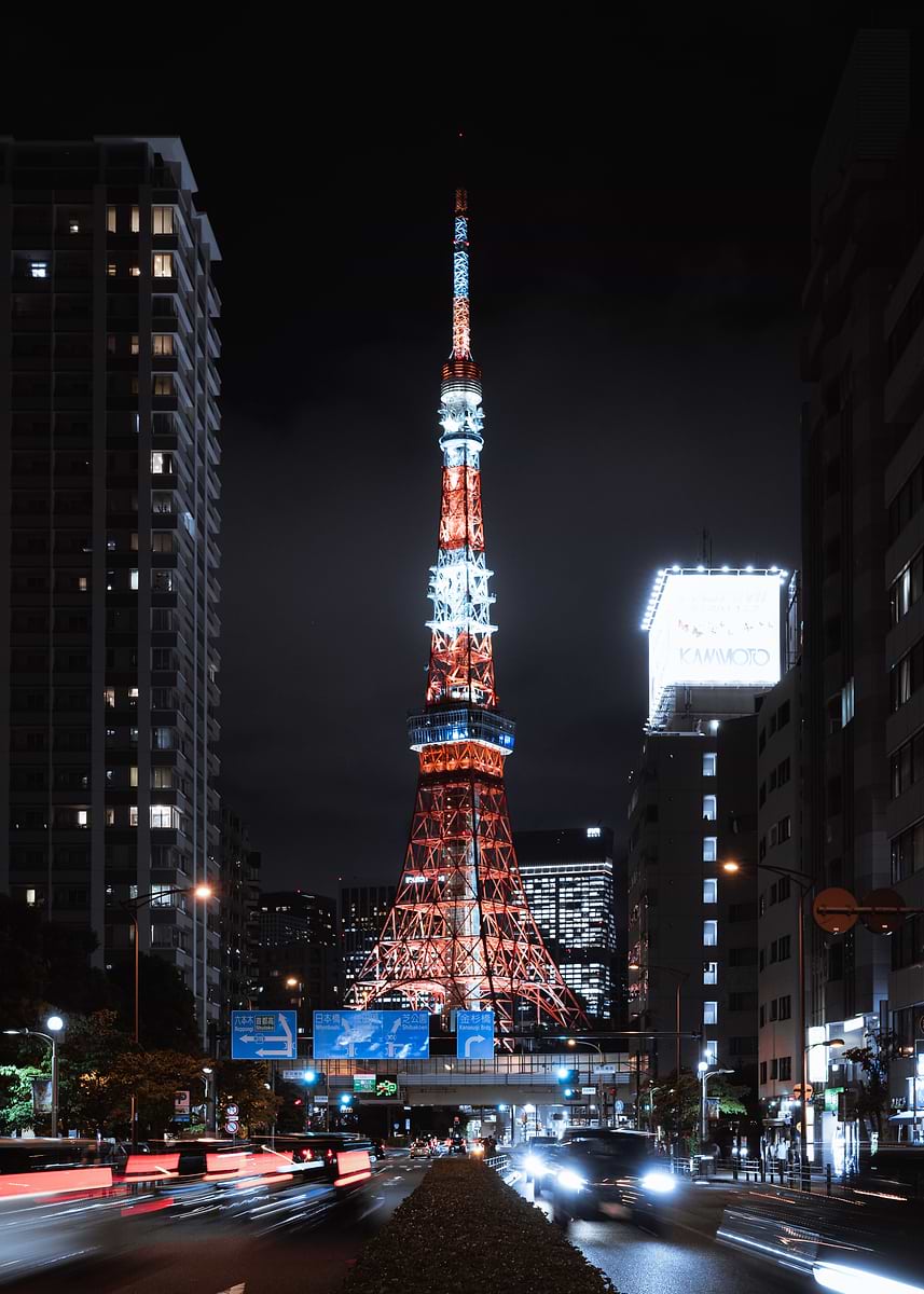 'Tokyo Tower Night View' Poster, picture, metal print, paint by Liam ...