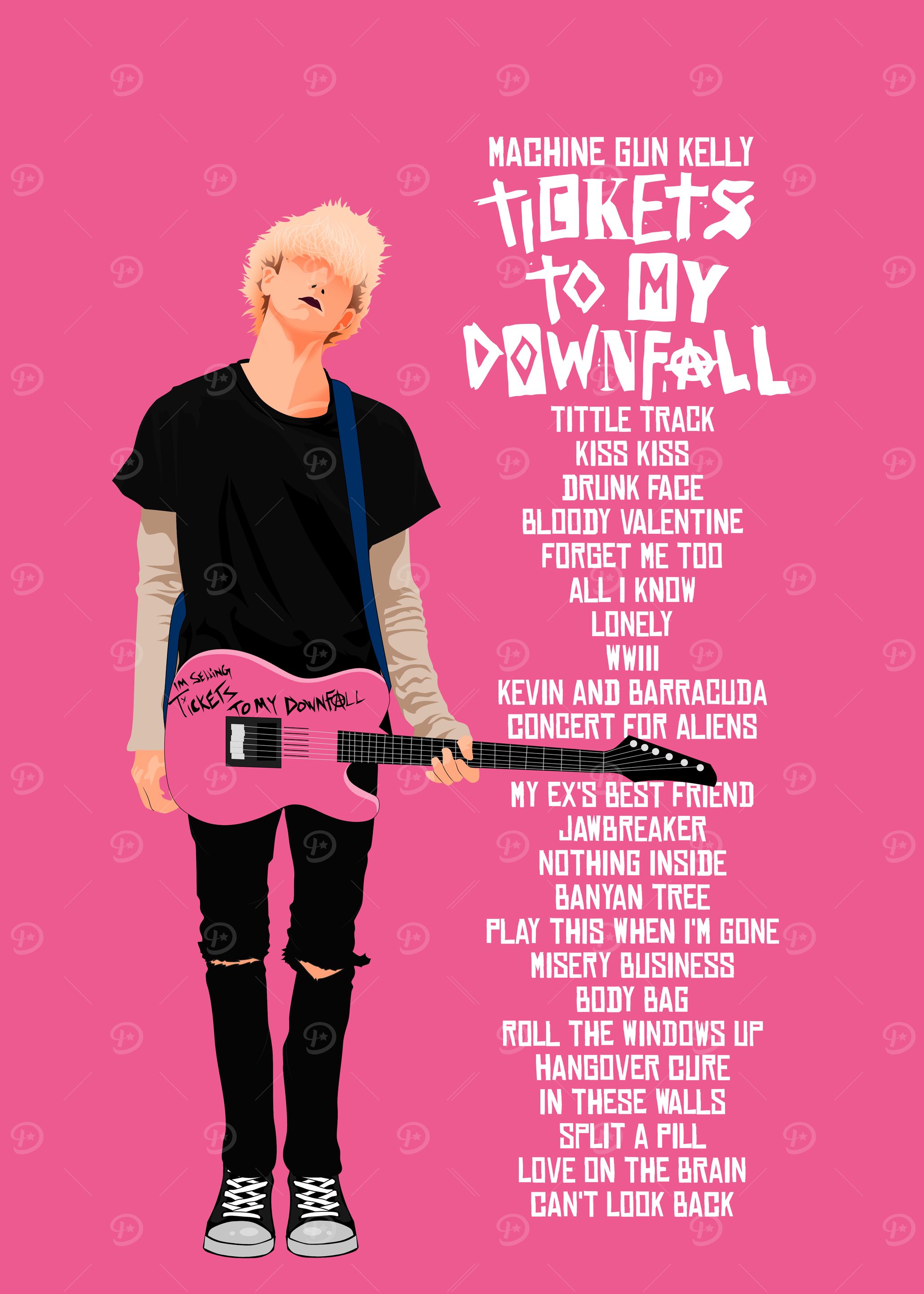 'Machine Gun Kelly Tickets to My Downfall' Poster, picture, metal print ...