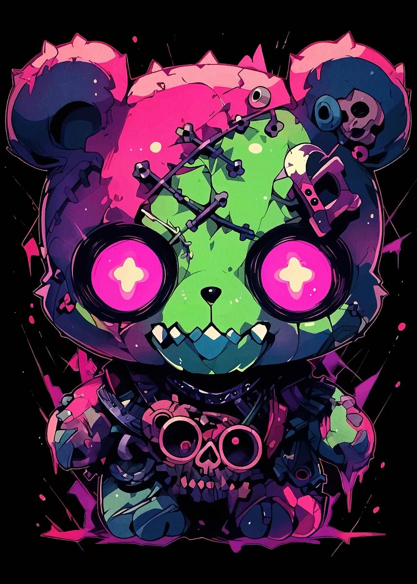 'Cyberpunk Teddy Bear' Poster, picture, metal print, paint by Parrish ...
