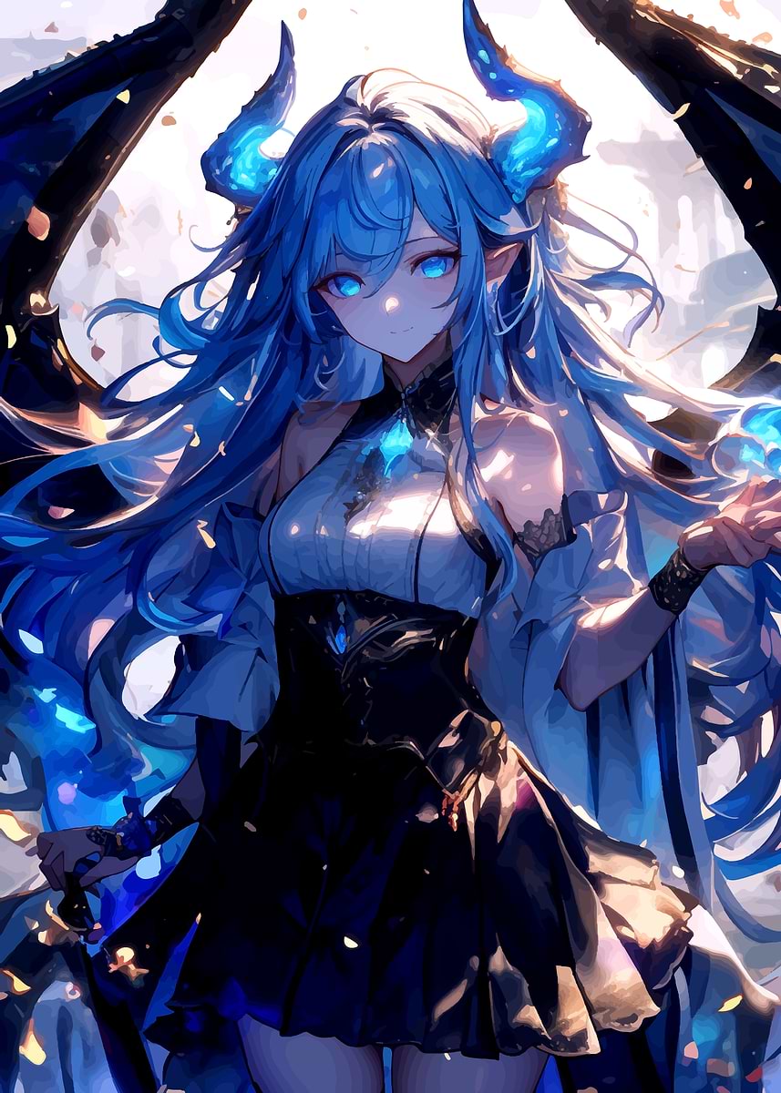 'Demon Girl' Poster, picture, metal print, paint by the alpha art ...