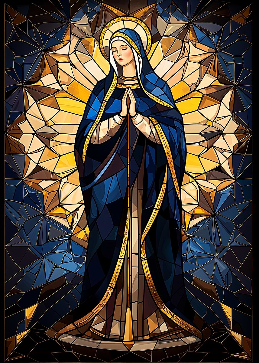 'Stained Glass Virgin Mary' Poster, picture, metal print, paint by ...