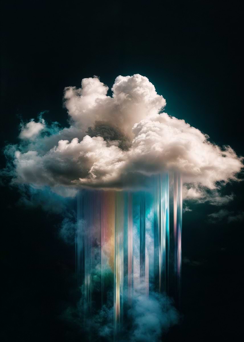 'Rainbow Cloud' Poster, picture, metal print, paint by StonebridgeArt ...