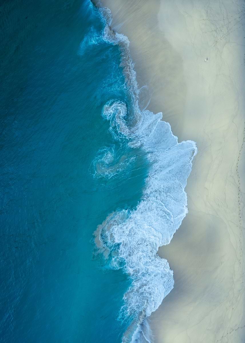 'Ocean Waves on Sandy Beach' Poster, picture, metal print, paint by ...
