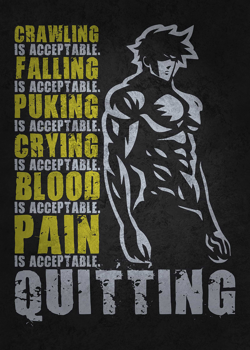 'Motivation Quote - Never Quit' Poster, picture, metal print, paint by ...