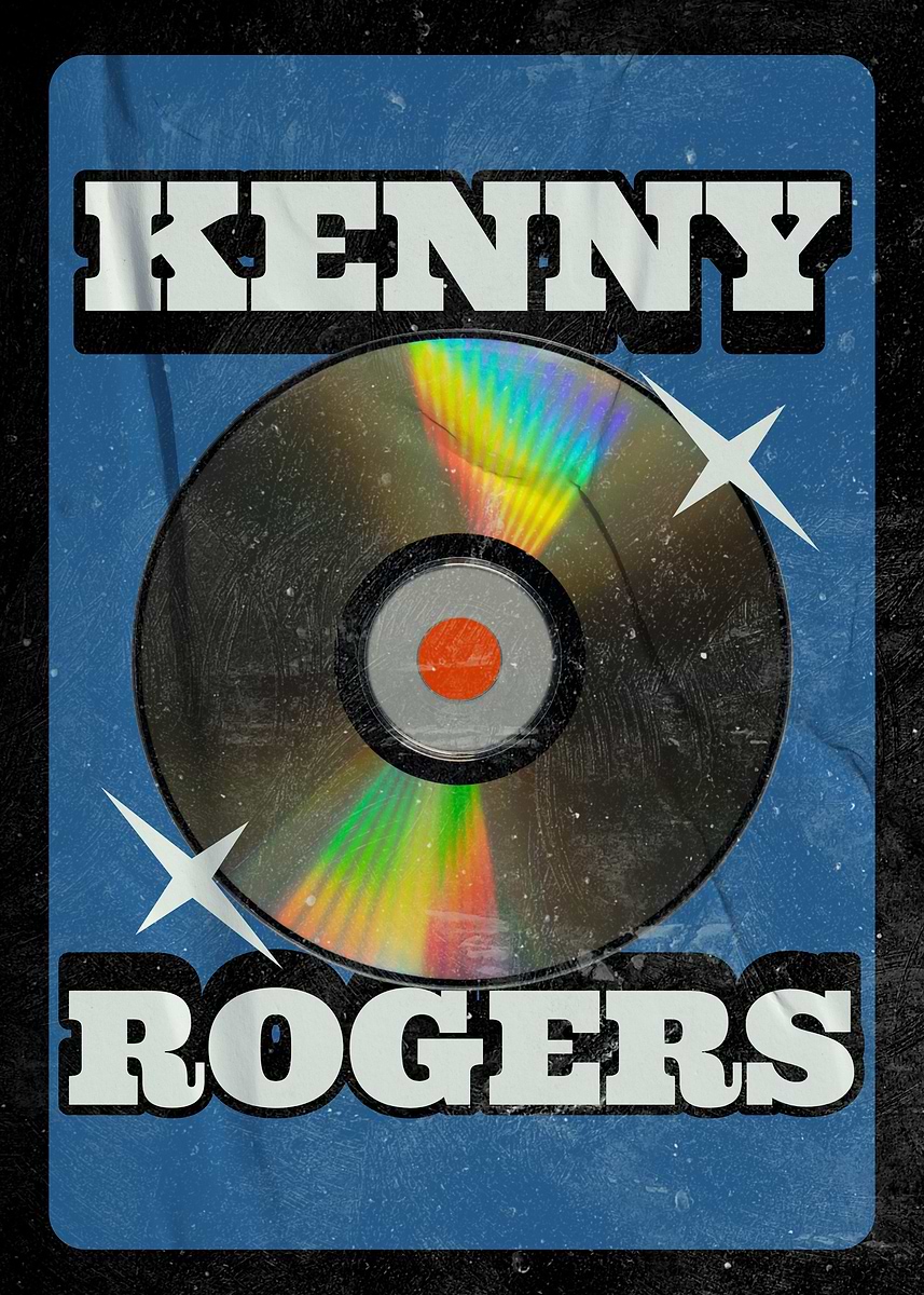'Kenny Rogers CD Cover' Poster, picture, metal print, paint by Cola ...