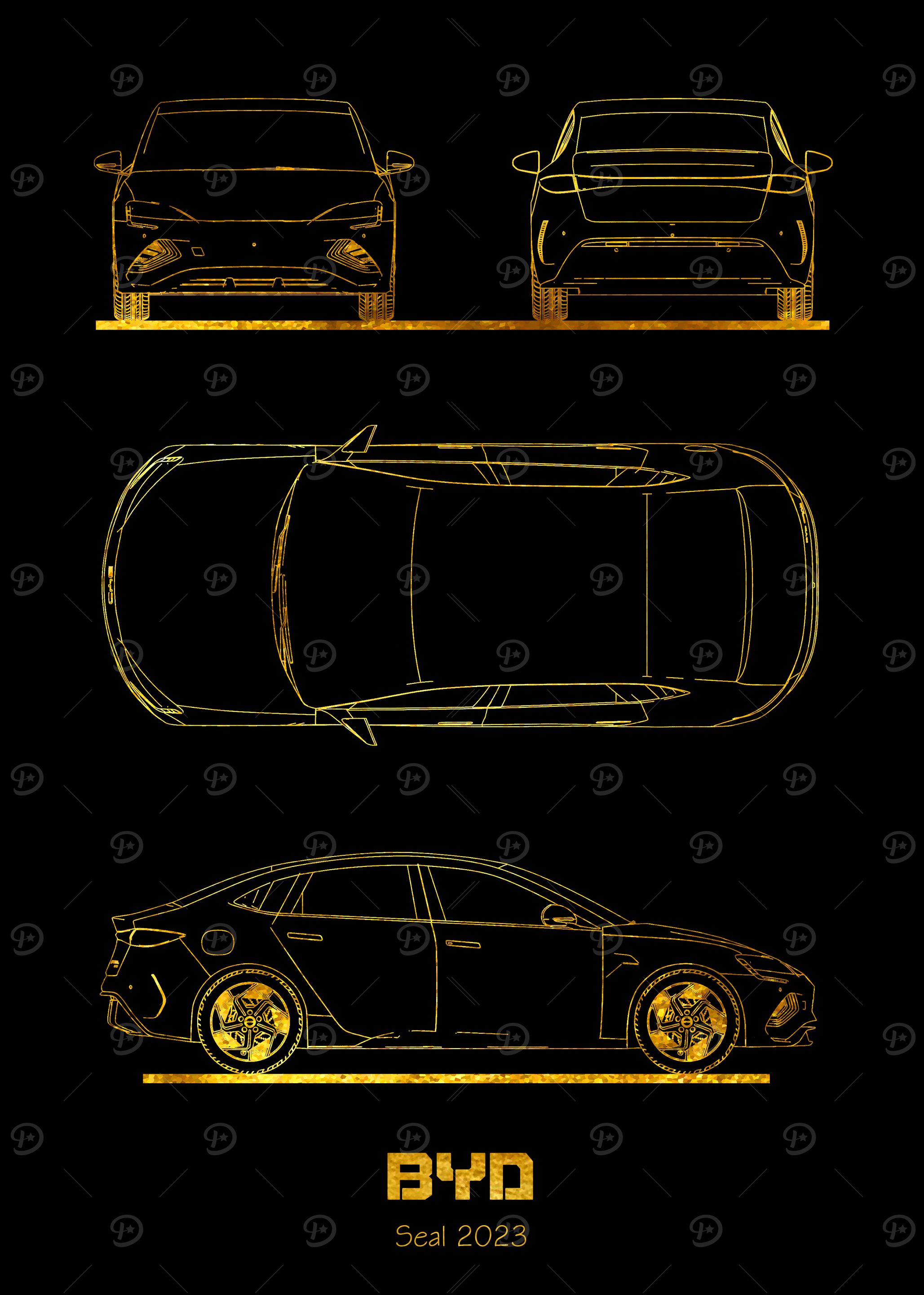 'BYD Seal 2023' Poster, picture, metal print, paint by JAT DESIGNS ...