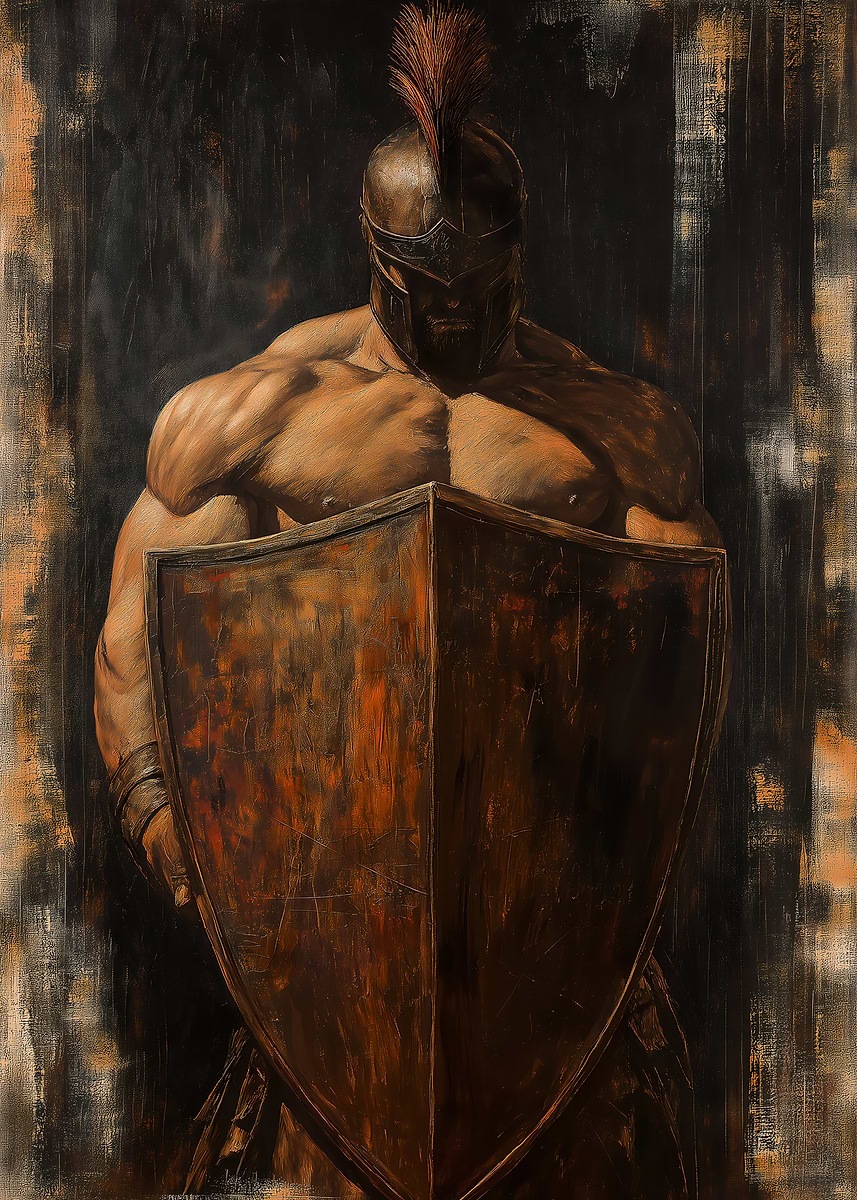 'Ares with Shield' Poster, picture, metal print, paint by Achilles ...