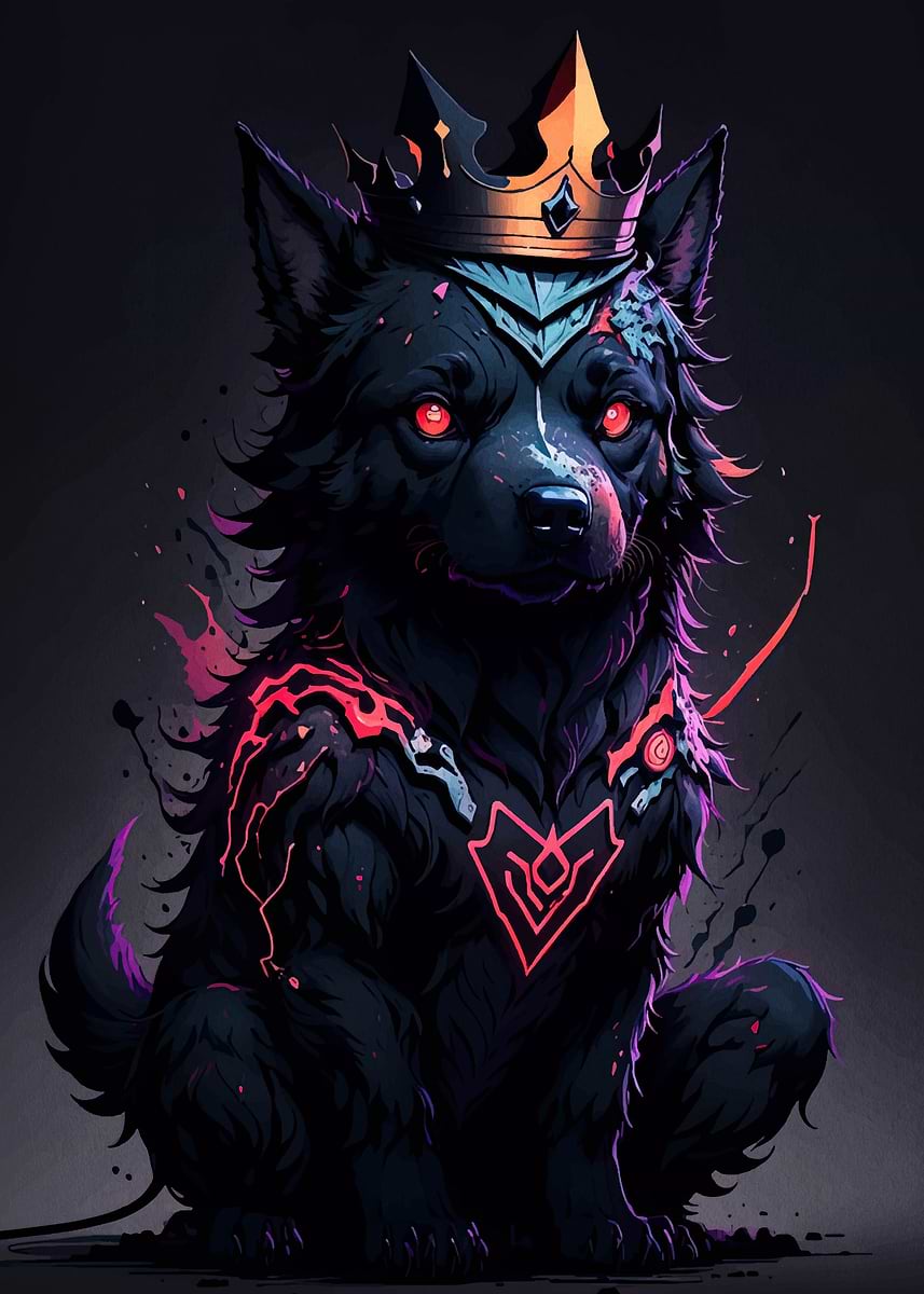 'King Wolf Digital Art' Poster, picture, metal print, paint by Lyon ...