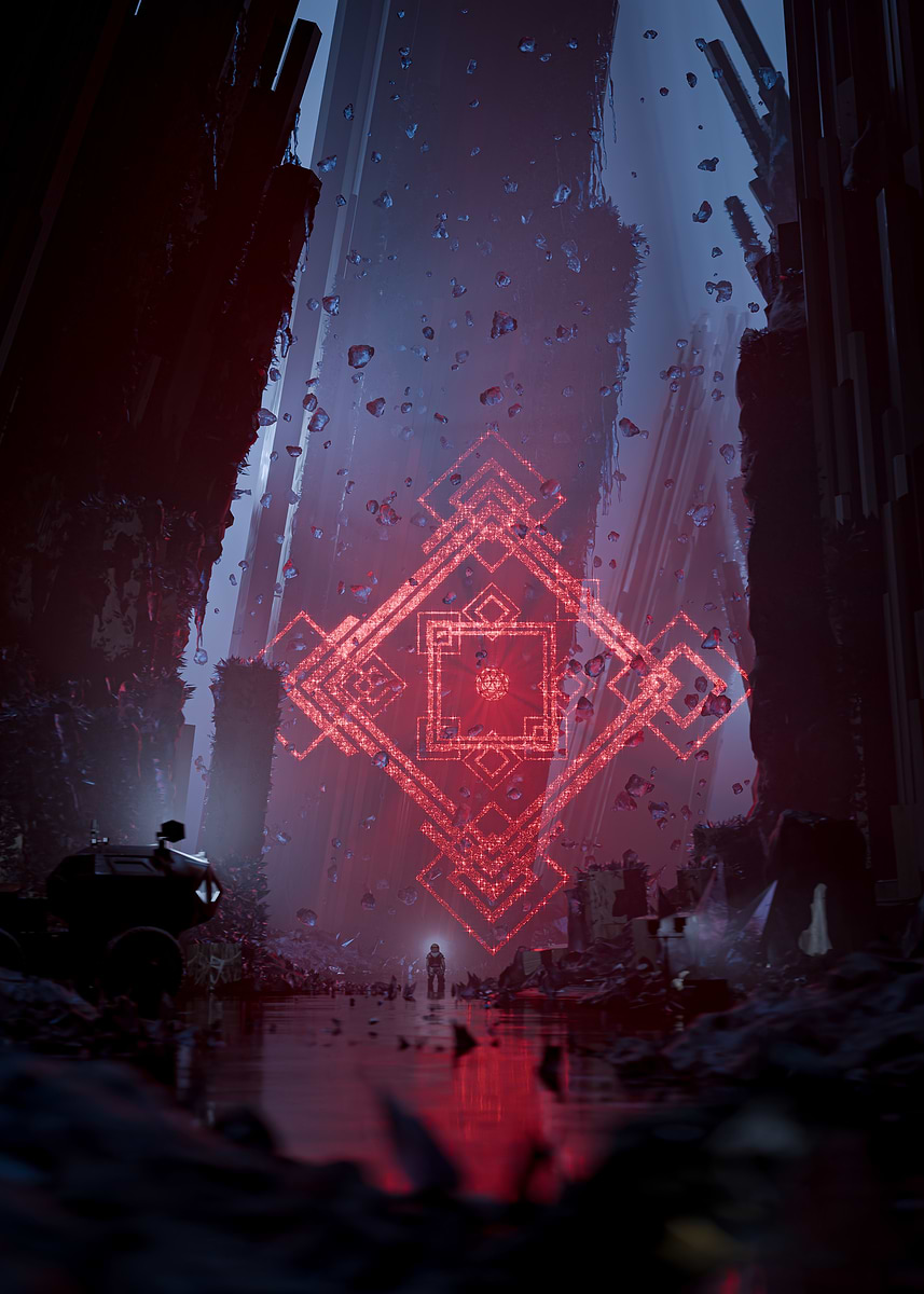 'Red Portal' Poster, picture, metal print, paint by DesSnow | Displate