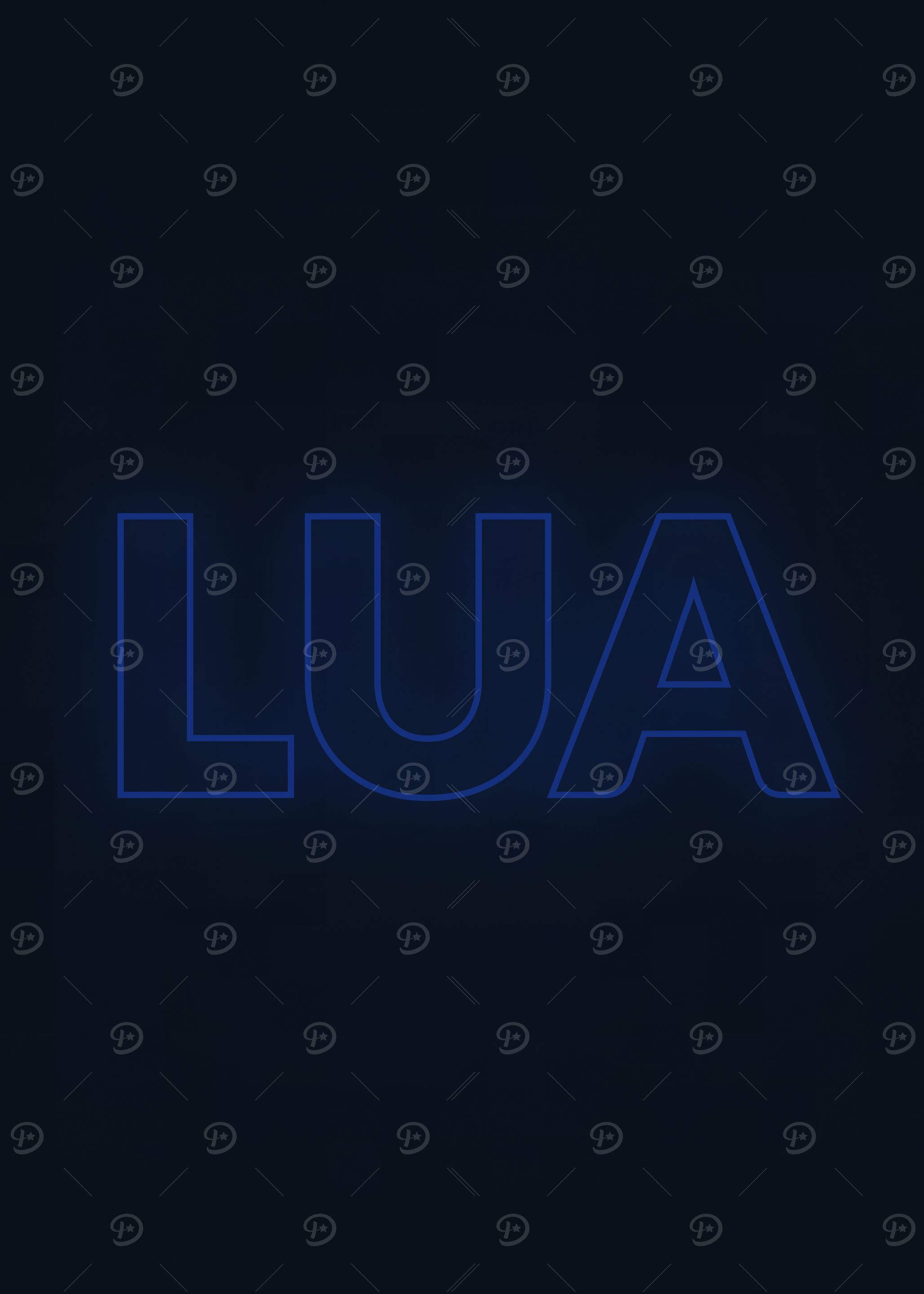 'Neon Blue LUA Sign' Poster, picture, metal print, paint by Wisnu ...