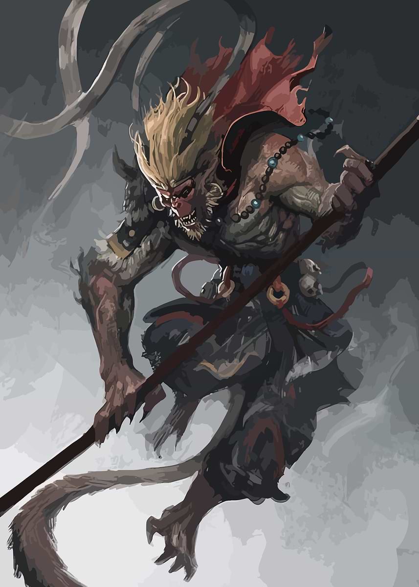 'Wukong' Poster, picture, metal print, paint by coachiii | Displate