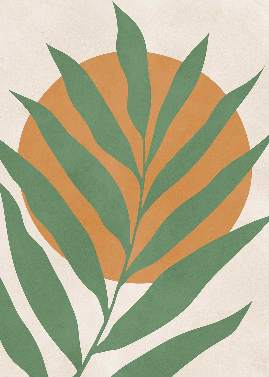 'Green Leaf and Sun' Poster, picture, metal print, paint by Vitor ...