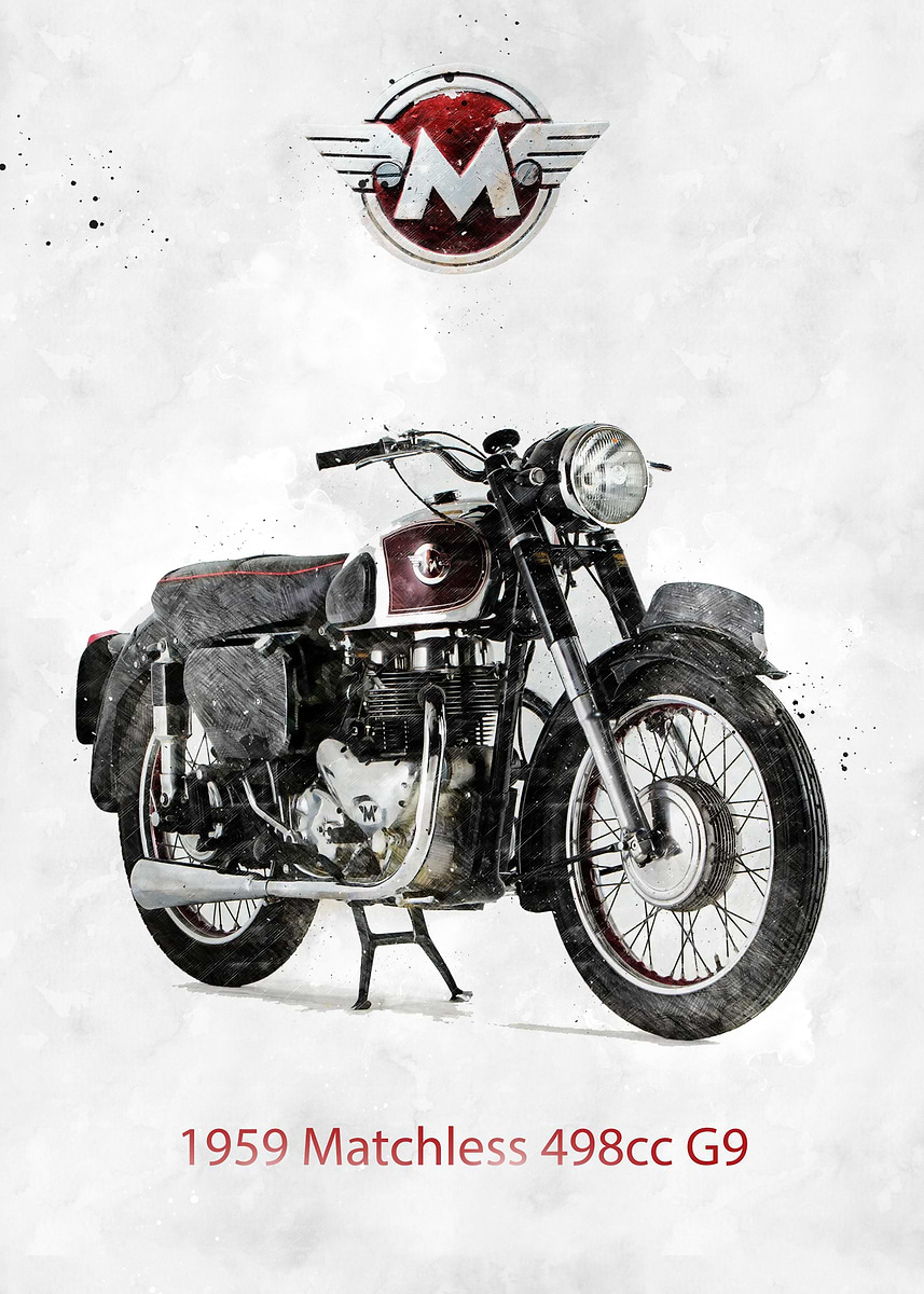 'Matchless G9 Motorcycle' Poster, picture, metal print, paint by Johny ...