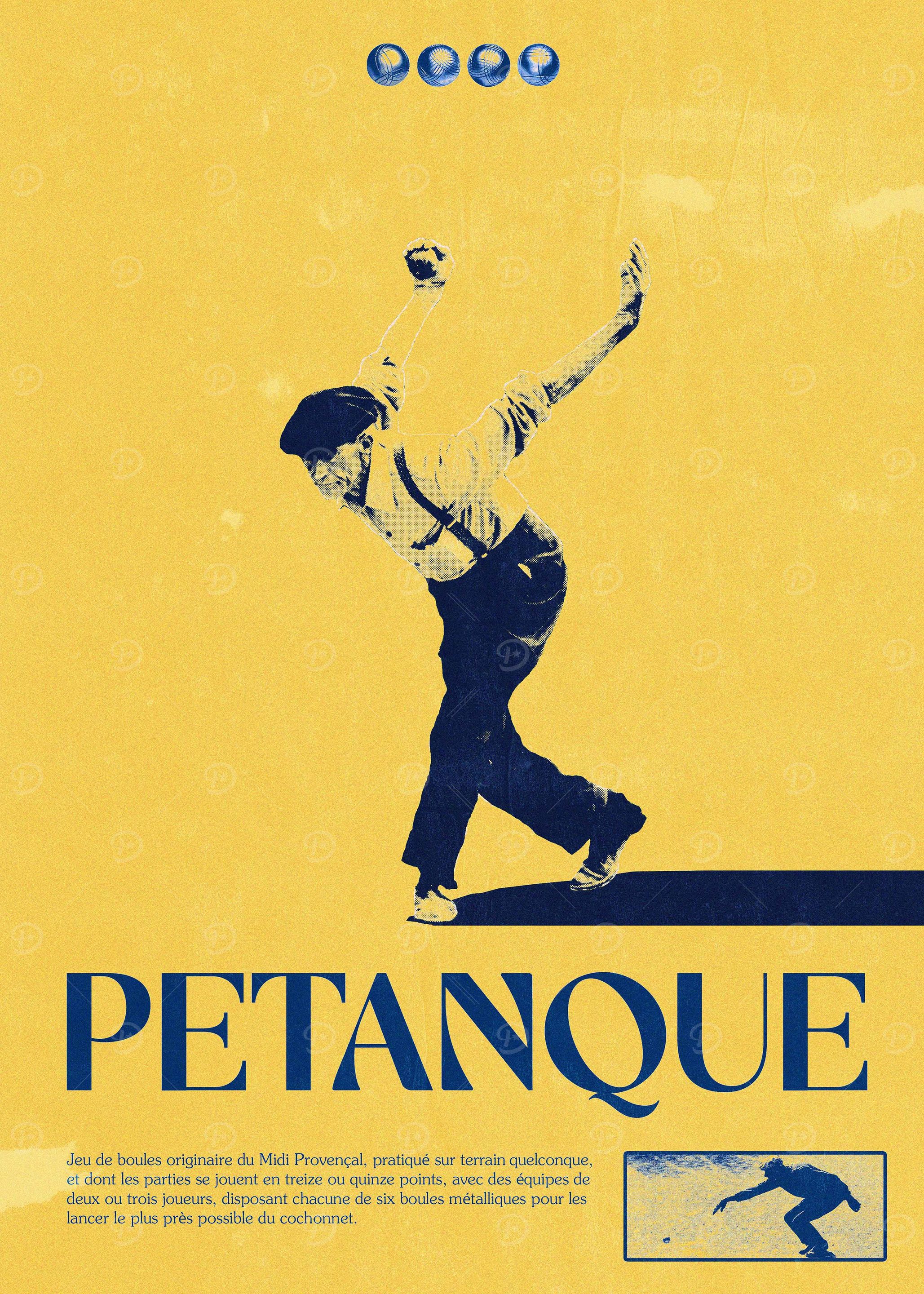 'Pétanque (jaune)' Poster, picture, metal print, paint by Mathias ...