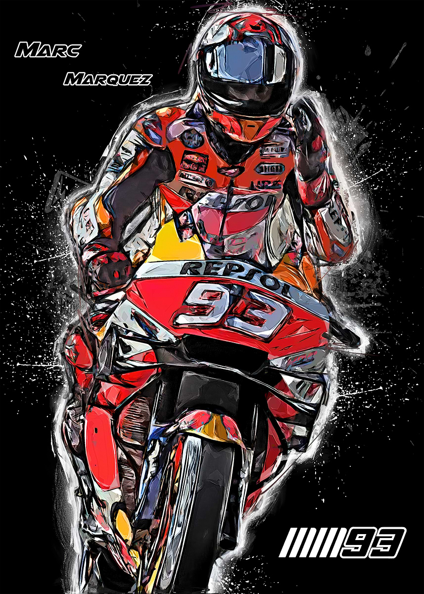 'Marc Marquez MotoGP Art' Poster, picture, metal print, paint by Lucky ...