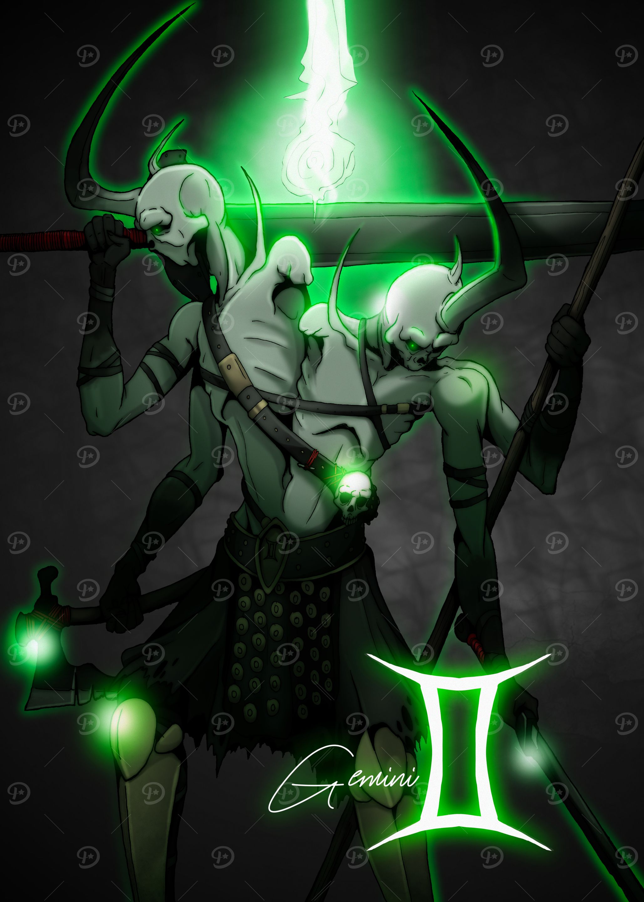 'Gemini Warrior ' Poster, picture, metal print, paint by Albe Botha ...