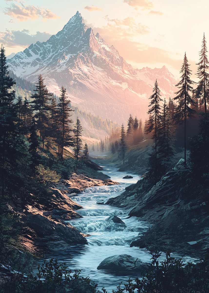 'Mounth Shasta' Poster, picture, metal print, paint by mamimu | Displate