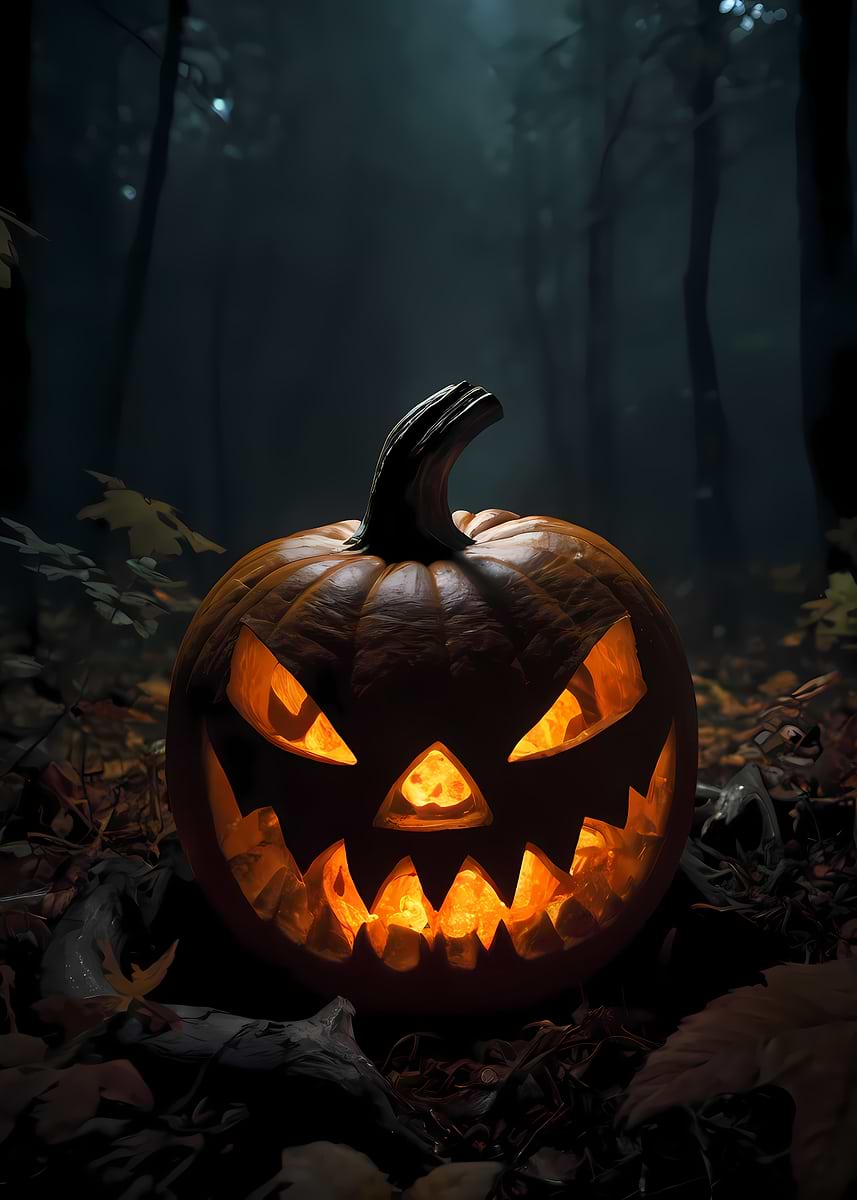 'Spooky Jack-o'-Lantern' Poster, picture, metal print, paint by Dabbler ...