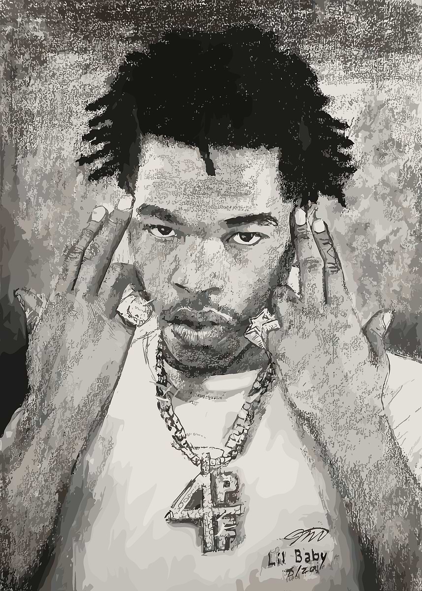 'Lil Baby Portrait' Poster, picture, metal print, paint by VisionPrint ...