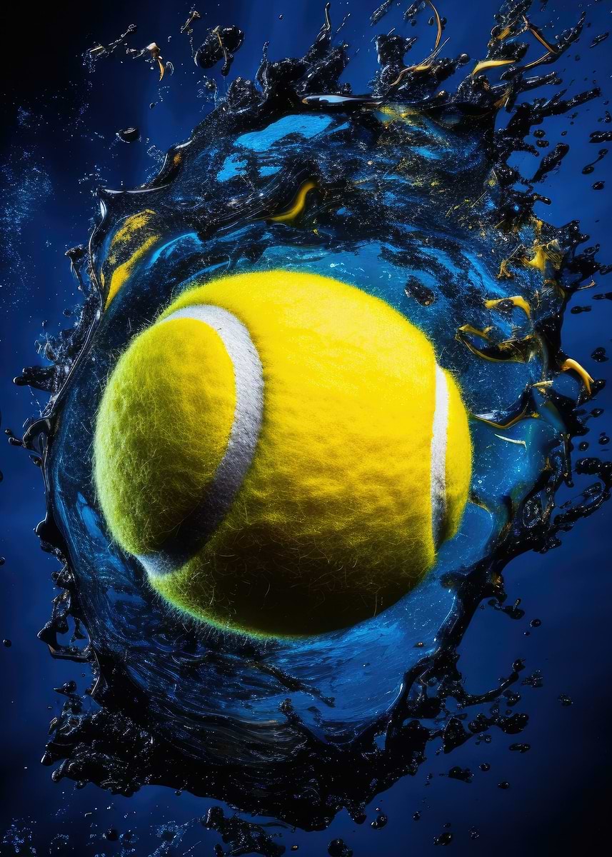 'Tennis Ball Splash' Poster, picture, metal print, paint by Paulix Bed ...