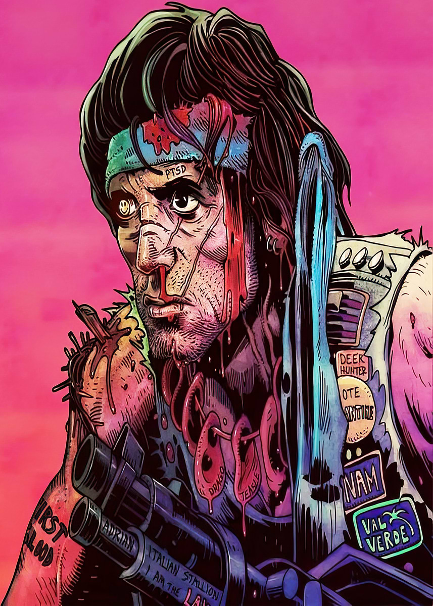 'Rambo Comic Art' Poster, picture, metal print, paint by Makne211 ...