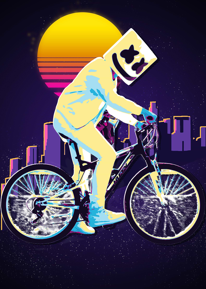 'Marshmello Retro' Poster, picture, metal print, paint by maxmoen ...
