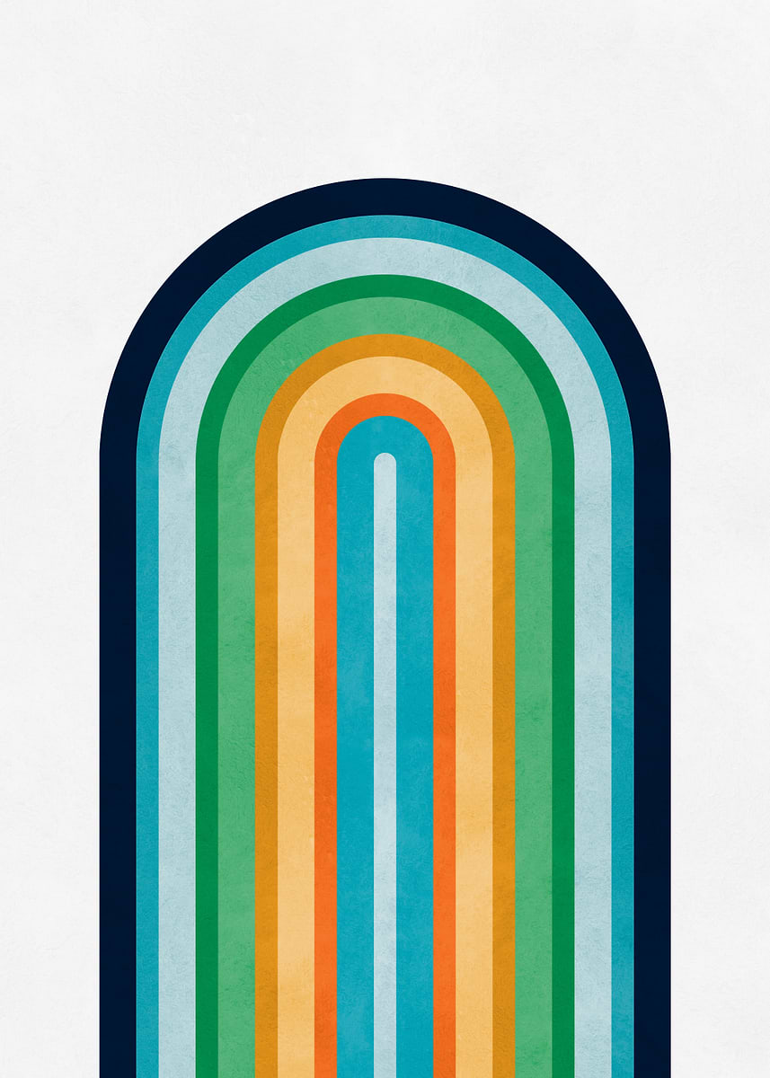 'Abstract Rainbow Stripes' Poster, picture, metal print, paint by Vitor ...