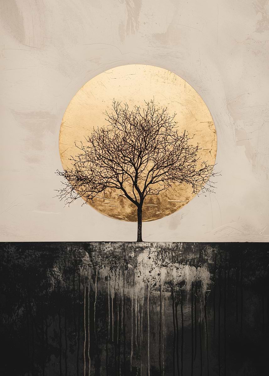 'Golden Sun Tree' Poster, picture, metal print, paint by SuperNova ...