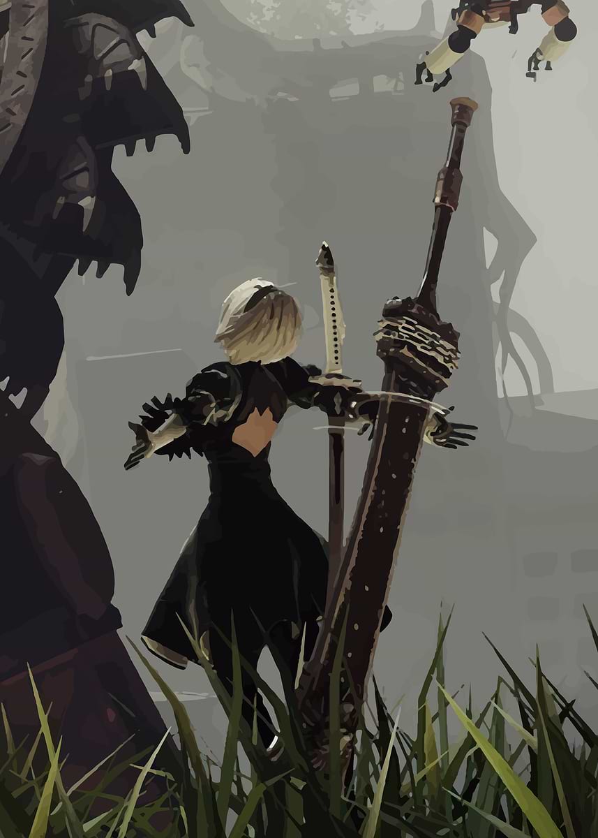 '2B Nier Automata' Poster, picture, metal print, paint by fanyfantasy ...