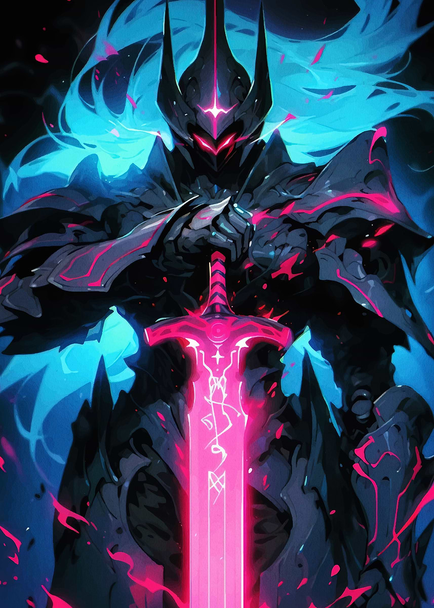 'Dark Knight with Sword' Poster, picture, metal print, paint by Dulcie ...