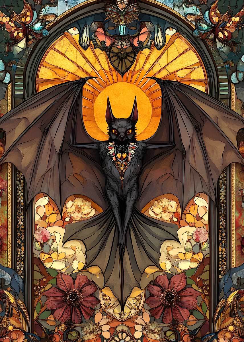 'Bat Art' Poster, picture, metal print, paint by Linhyen | Displate