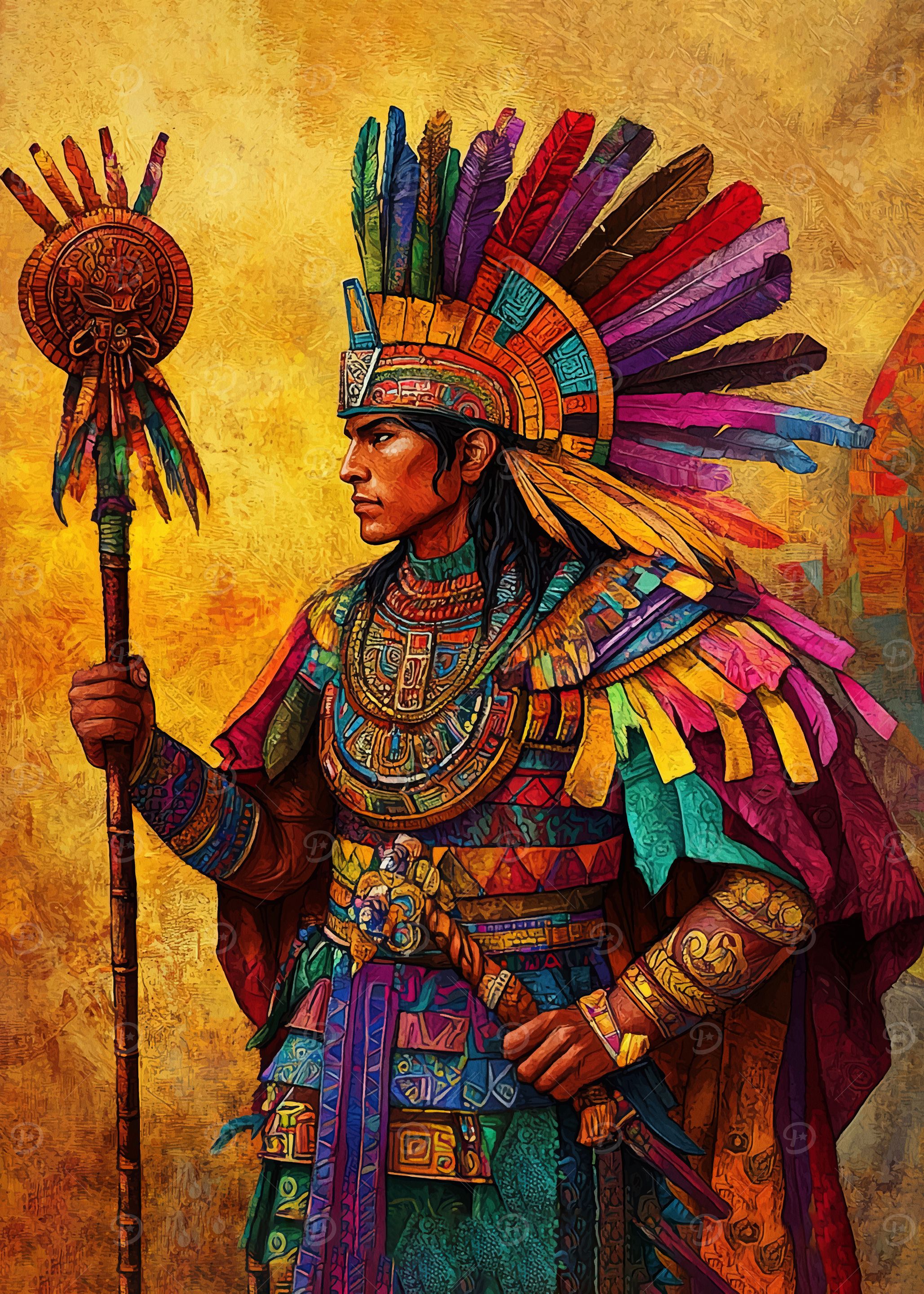 'Aztec Warrior Painting' Poster, picture, metal print, paint by Alivia ...