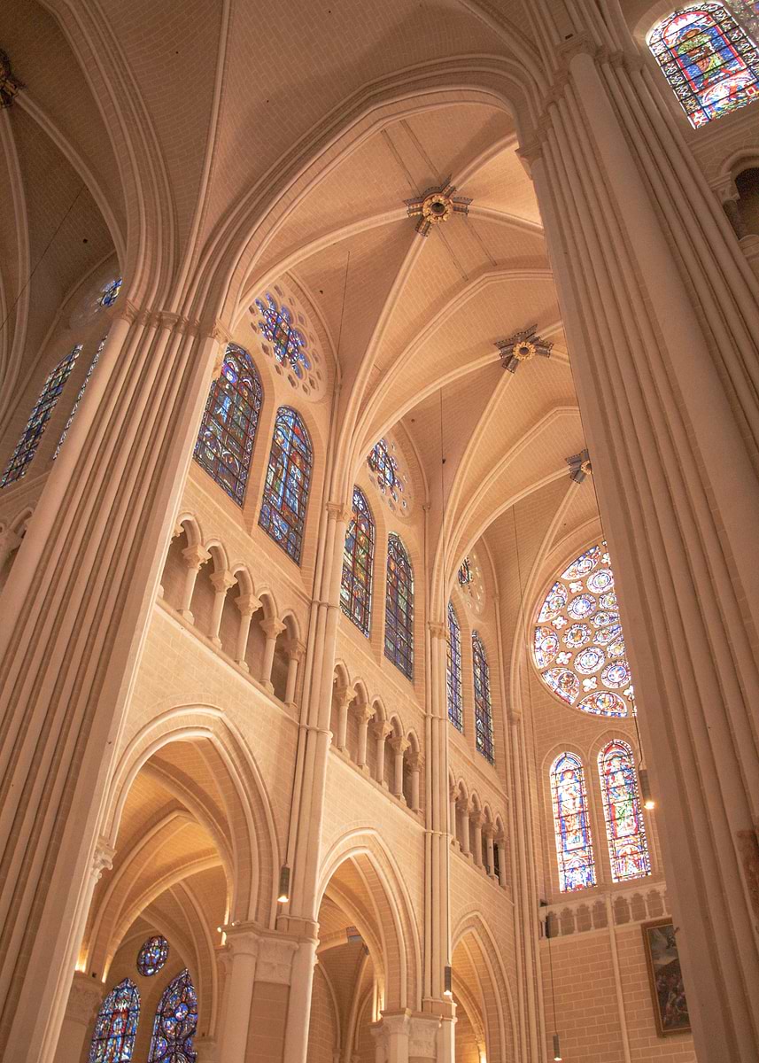 'Cathedral Interior with Stained Glass' Poster, picture, metal print ...