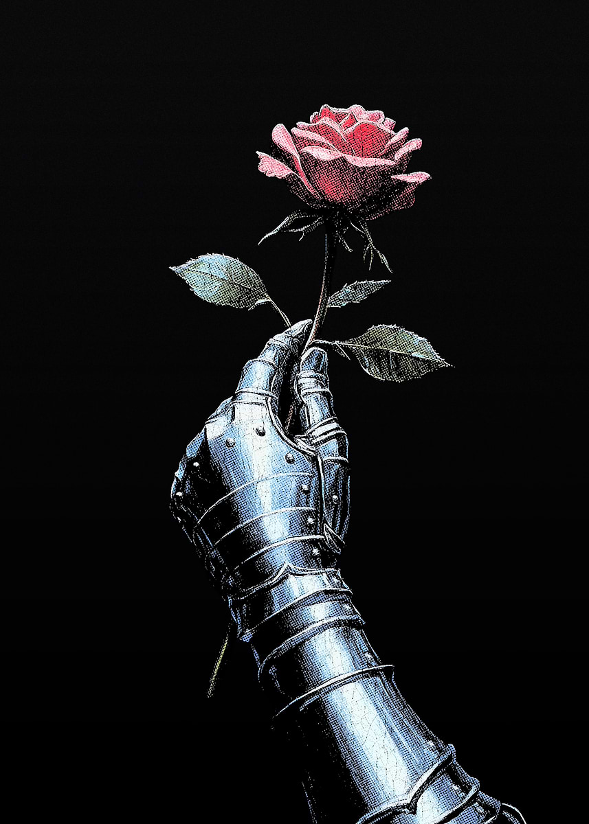 'Knight's Rose' Poster, picture, metal print, paint by Vars | Displate
