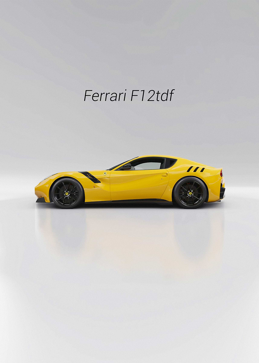 'Ferrari F12tdf' Poster, picture, metal print, paint by One Line Artist ...