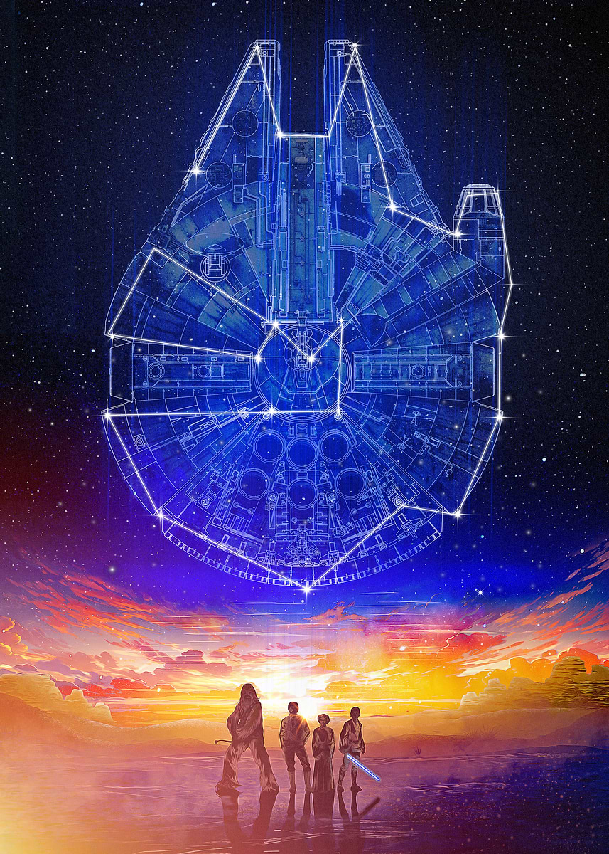 'Falcon Constellation' Poster, picture, metal print, paint by Star Wars ...
