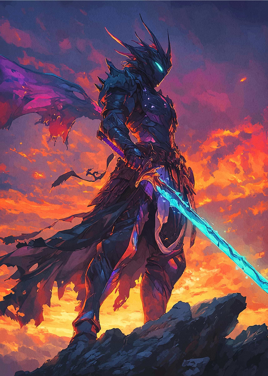 'Dark Knight with Sword' Poster, picture, metal print, paint by Shae ...